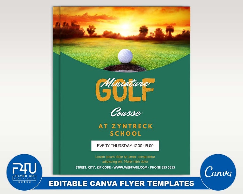 Miniature Golf Course Flyer DIY Canva Miniature Golf Course - Etsy
