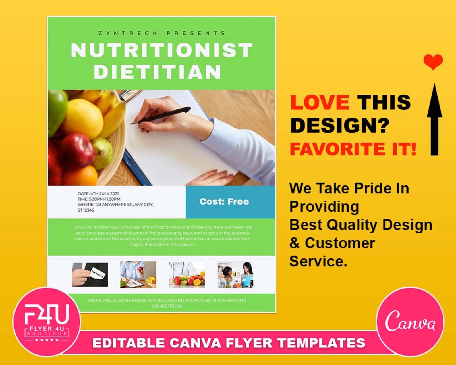 Nutritionist Dietitian Ads Flyer, DIY Canva Nutrition Weight Loss Flyer ...