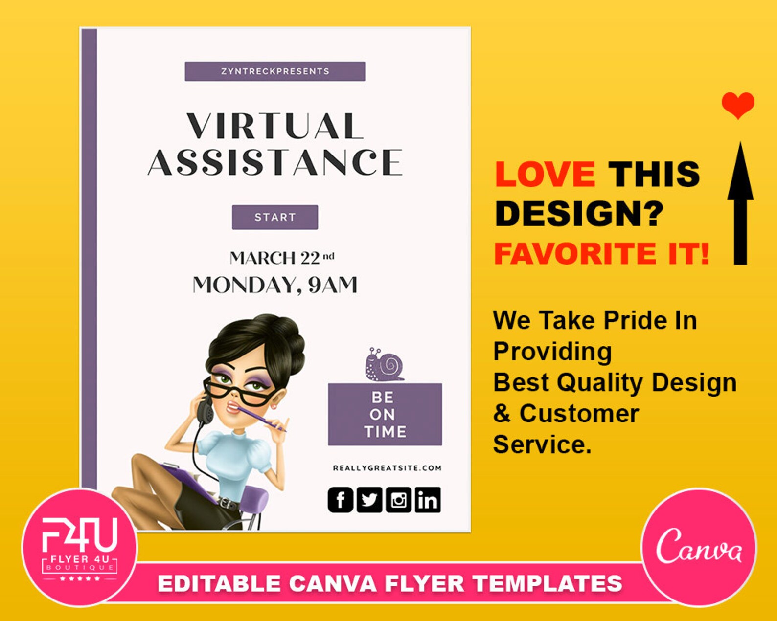 Virtual Assistant Flyer, DIY Canva Virtual Assistant Flyer Template ...