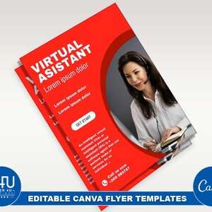 Virtual Assistant Flyer, DIY Canva Virtual Assistant Flyer Template ...