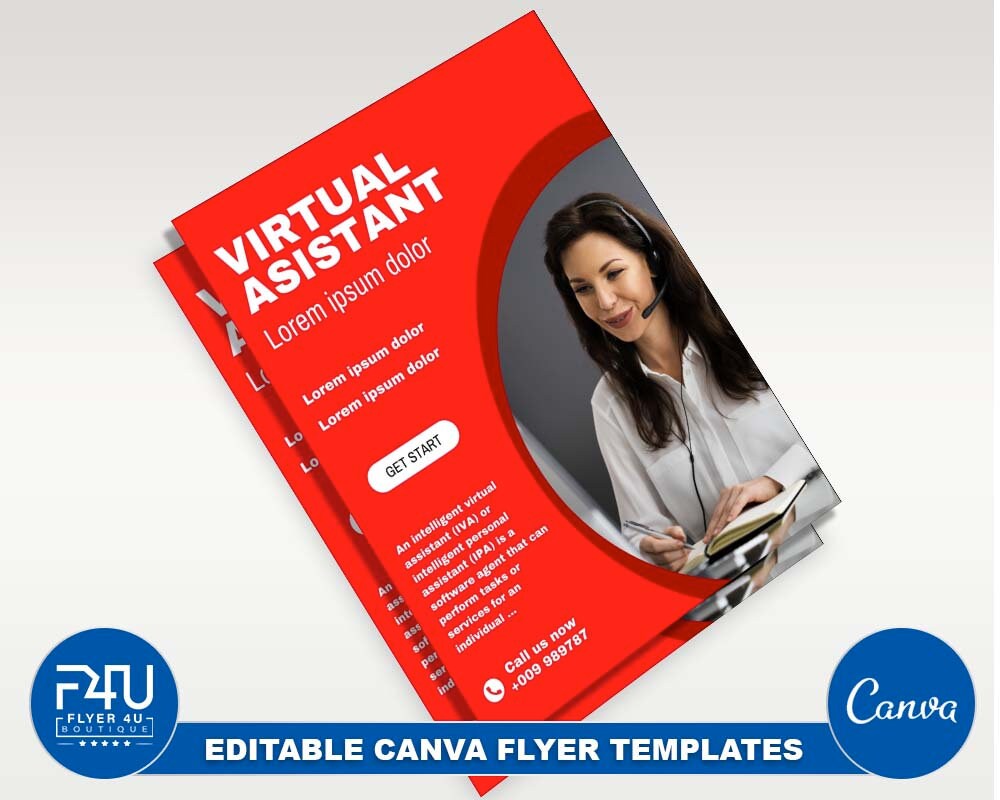 Virtual Assistant Flyer, DIY Canva Virtual Assistant Flyer Template ...
