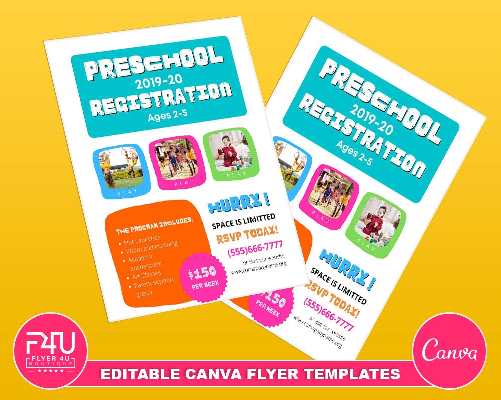 School Registration Flyer, DIY Canva School Registration Templates ...