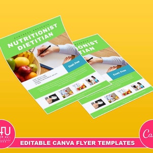 Nutritionist Dietitian Ads Flyer, DIY Canva Nutrition Weight Loss Flyer ...