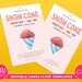 Snow Cone Flyer, DIY Canva Snow Cone Templates, Editable Canva US ...
