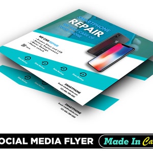 Smartphone Flyer, DIY Canva Smartphone Flyer Template 2022, Editable ...