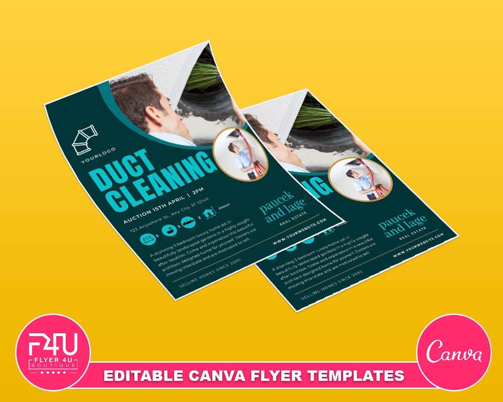 Duct Cleaning Flyer, DIY Canva Duct Cleaning Flyer, Editable Canva US ...