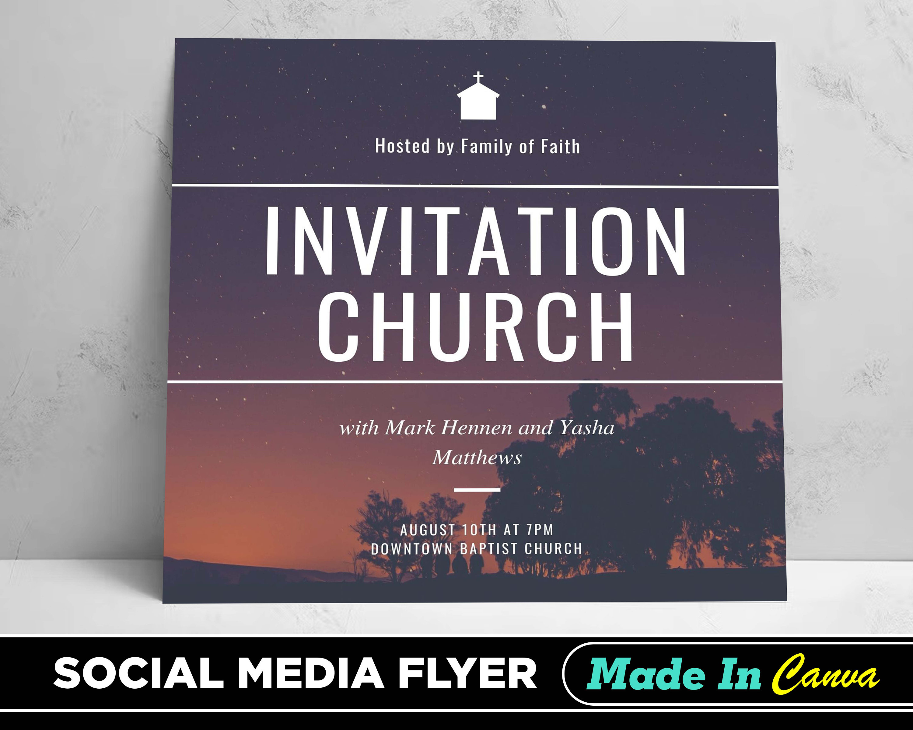 Invitation Church Flyer, DIY Canva Invitation Church Flyer Template ...