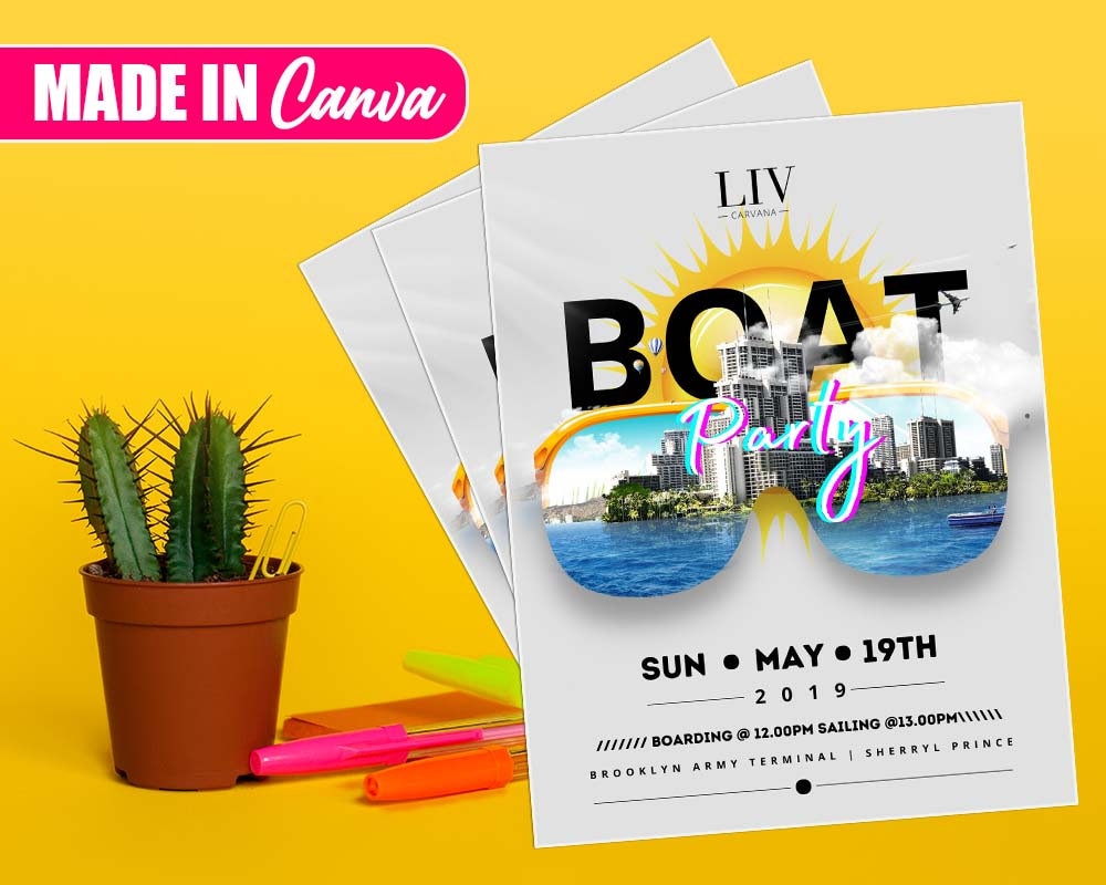 Boat Tour Flyer, DIY Canva Boat Tour Flyer Template 2022, Editable ...