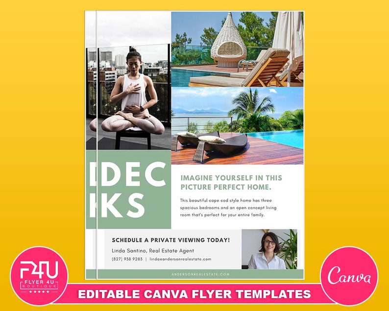 Decks Flyer, DIY Canva Decks Flyer Template 2022, Editable Canva US ...