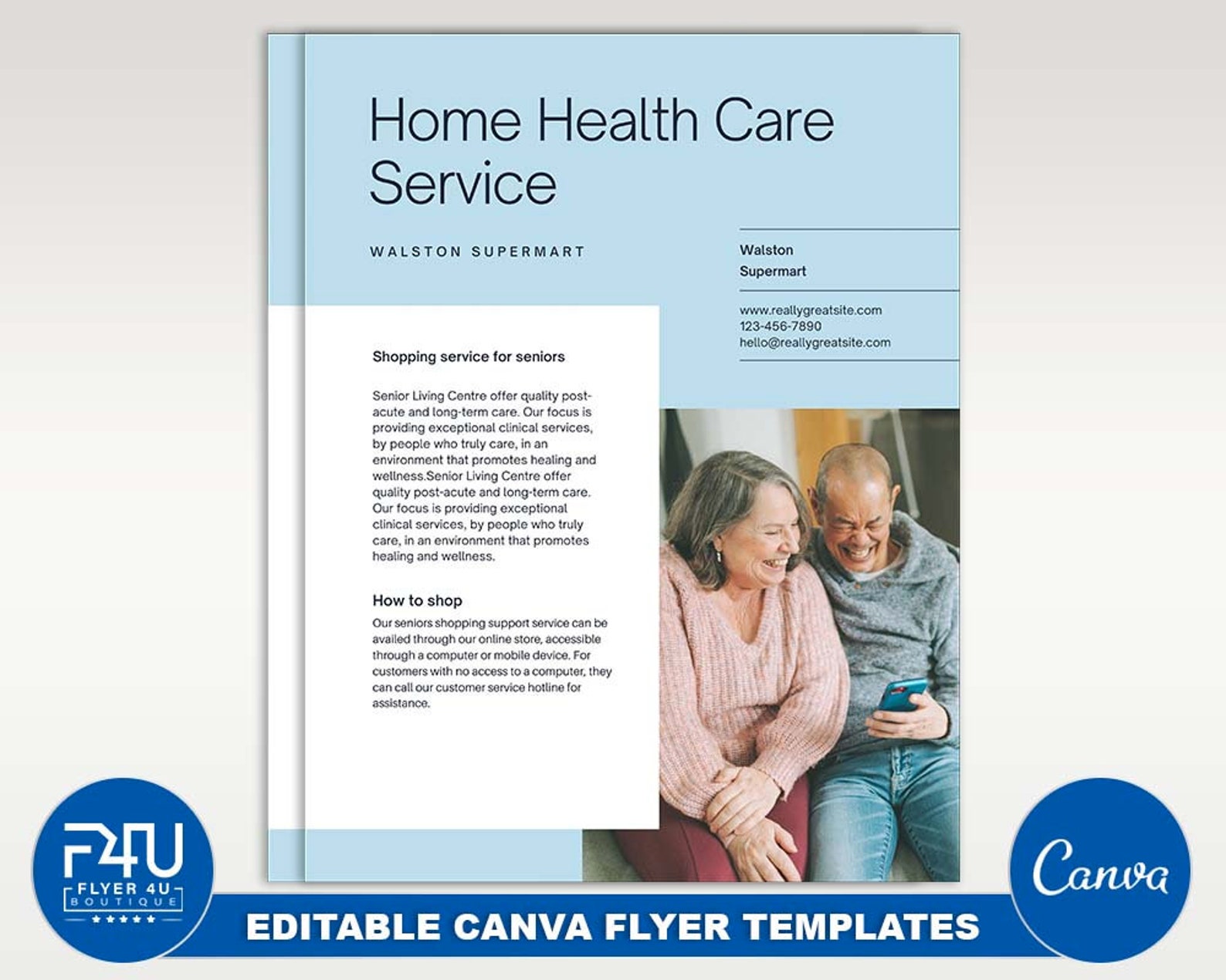 Home Health Care Service Flyer DIY Canva Home Health Care - Etsy
