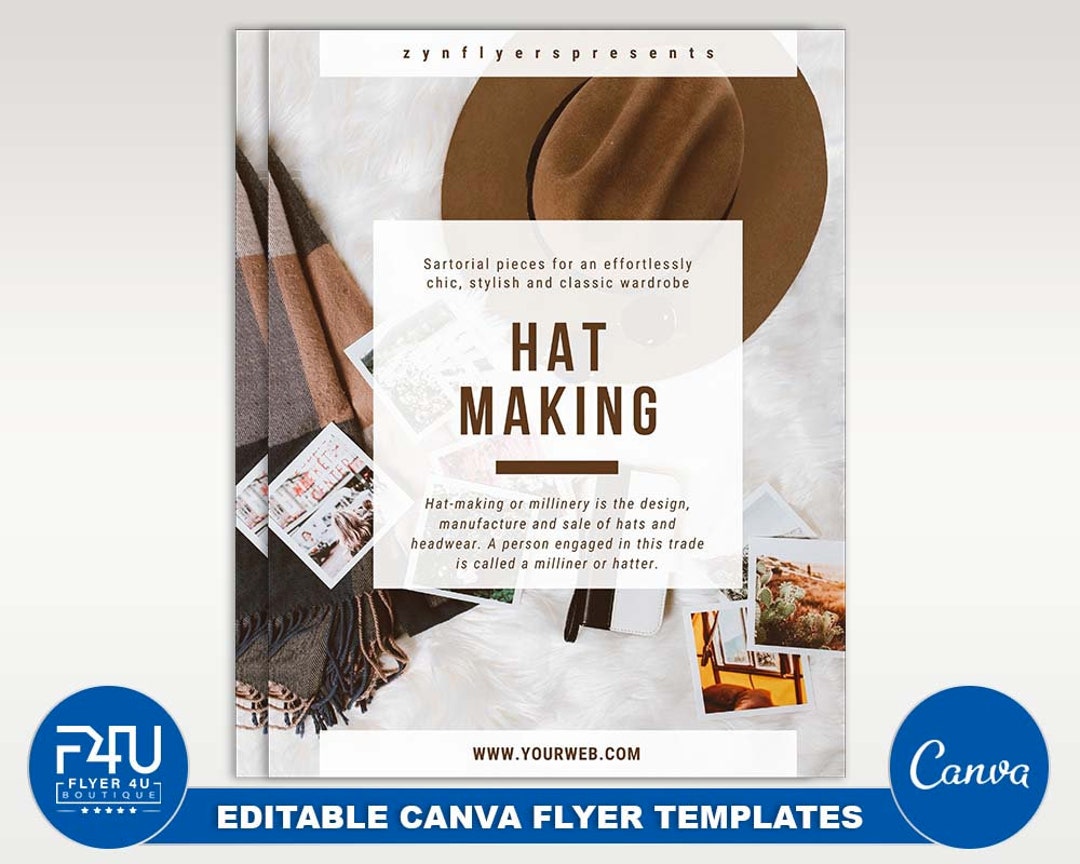 Hat Making Flyer, DIY Canva Hat Making Flyer Template 2022, Editable ...
