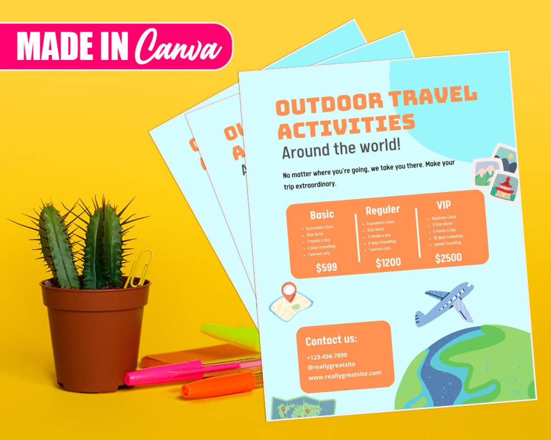 Outdoor Travel Activities Flyer, DIY Canva Outdoor Travel Activities ...