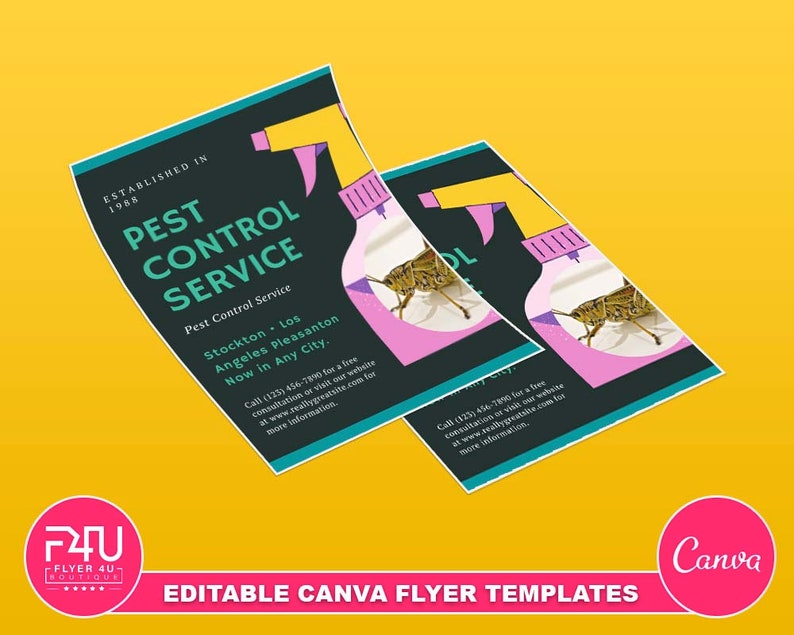 Pest Control Service Flyer, DIY Canva Pest Control Service Flyer ...