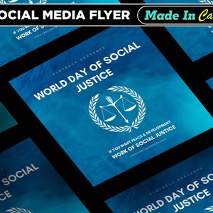 World Day of Social Justice Flyer, DIY Canva World Day of Social ...