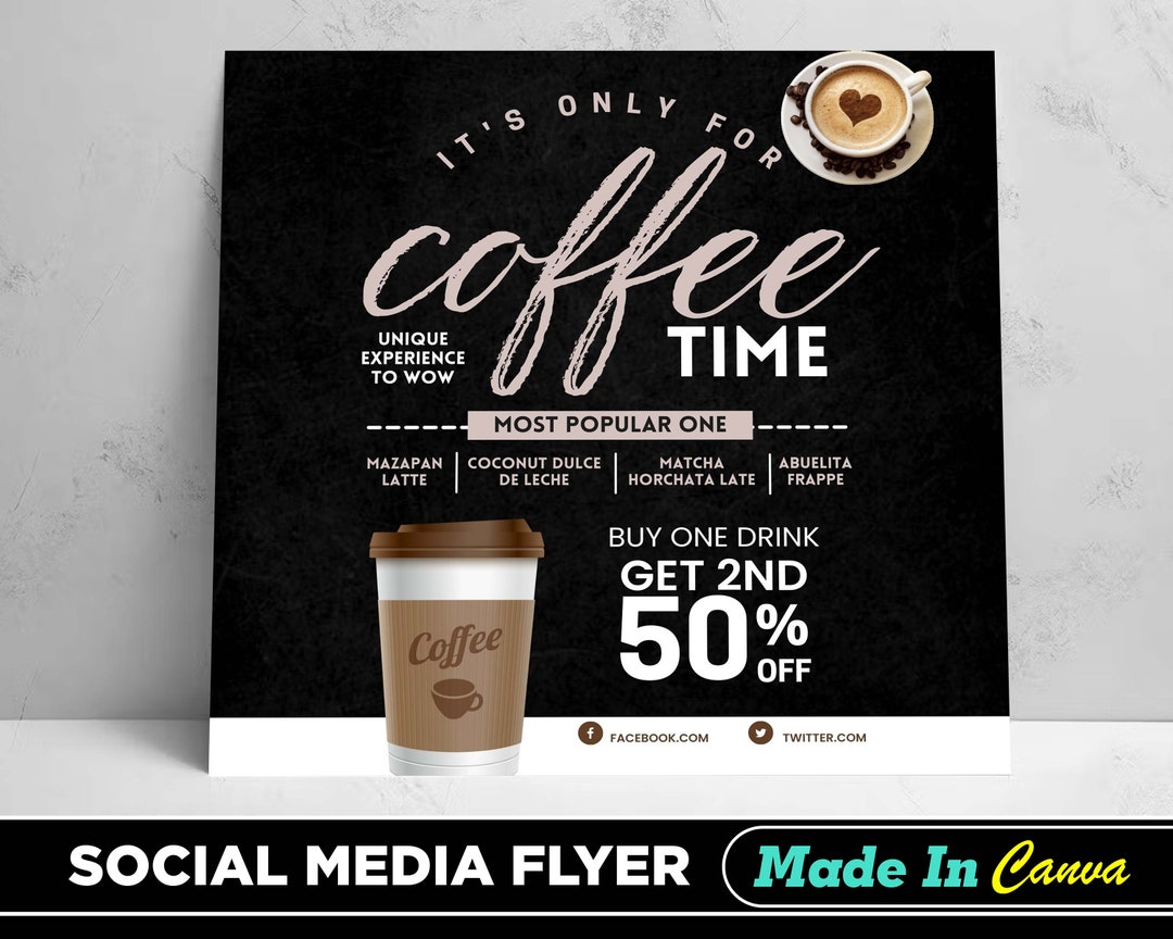 Coffee Advertising Flyer, DIY Canva Coffee Advertising Flyer Template ...