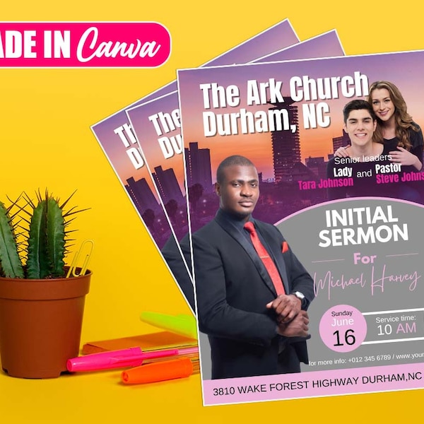 Initial Sermon Flyer Template - Etsy