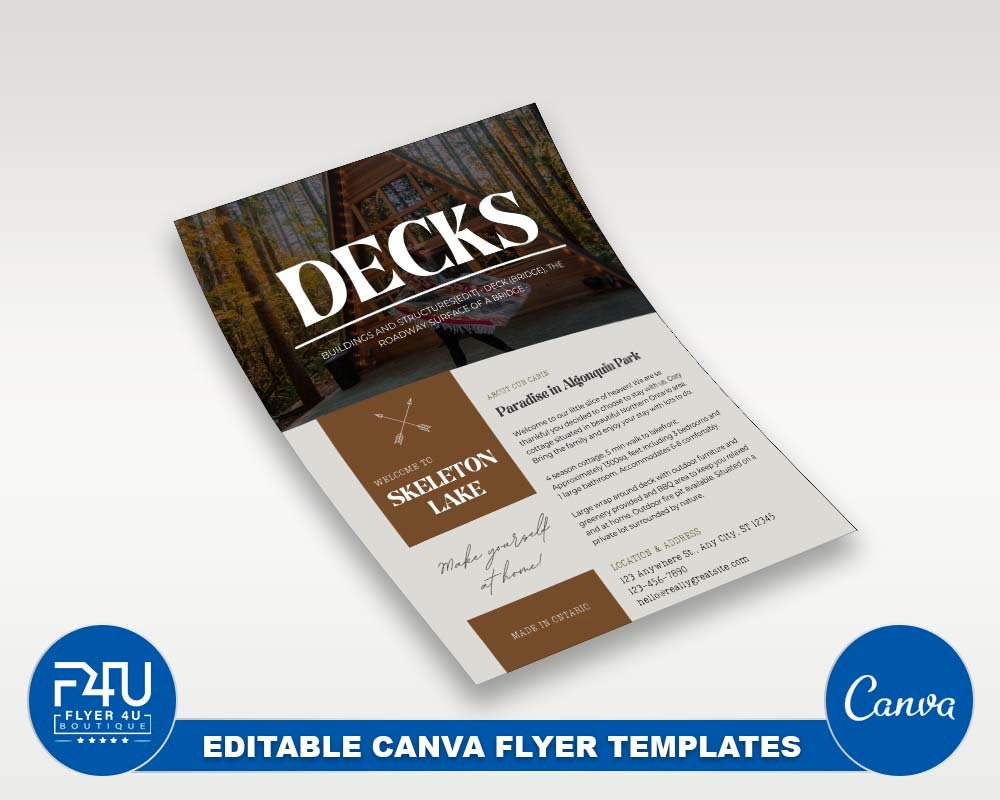 Decks Flyer DIY Canva Decks Flyer Template 2022 Editable - Etsy