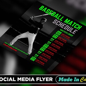Baseball Game Schedule Flyer, DIY Canva Baseball Game Schedule Flyer ...