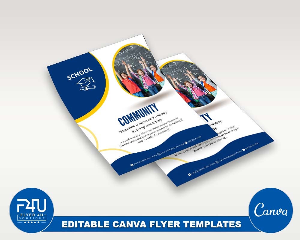 School Flyer, DIY Canva School Flyer Template 2022, Editable Canva US ...