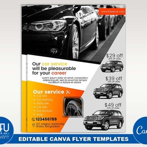 Automobile Flyer, DIY Canva Auto Mobile Flyer Template 2022, Editable ...
