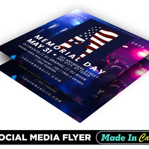 Memorial Day Flyer, DIY Canva Memorial Day Nightclub Flyer Template ...