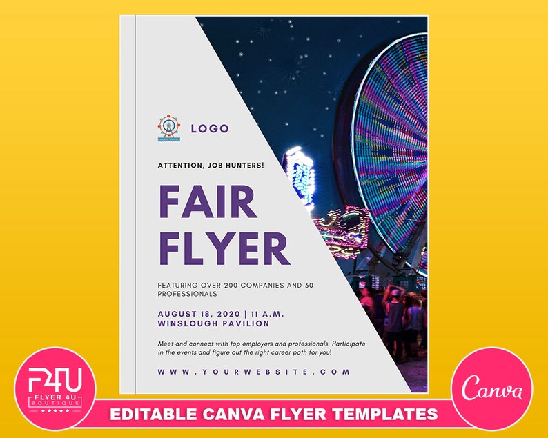 Fair Flyer DIY Canva Fair Flyer Template Editable Canva US - Etsy