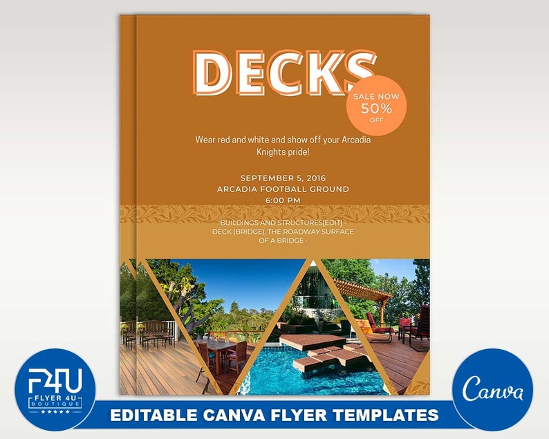Decks Flyer DIY Canva Decks Flyer Template 2022 Editable - Etsy