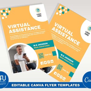 Virtual Assistant Flyer DIY Canva Virtual Assistant Flyer - Etsy
