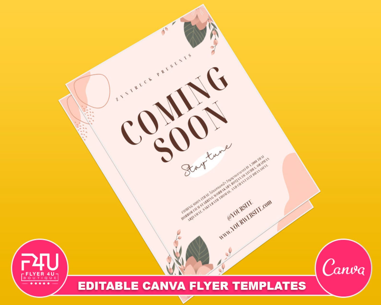 Coming Soon Flyer, DIY Canva Coming Soon Flyer Template, Editable Canva ...