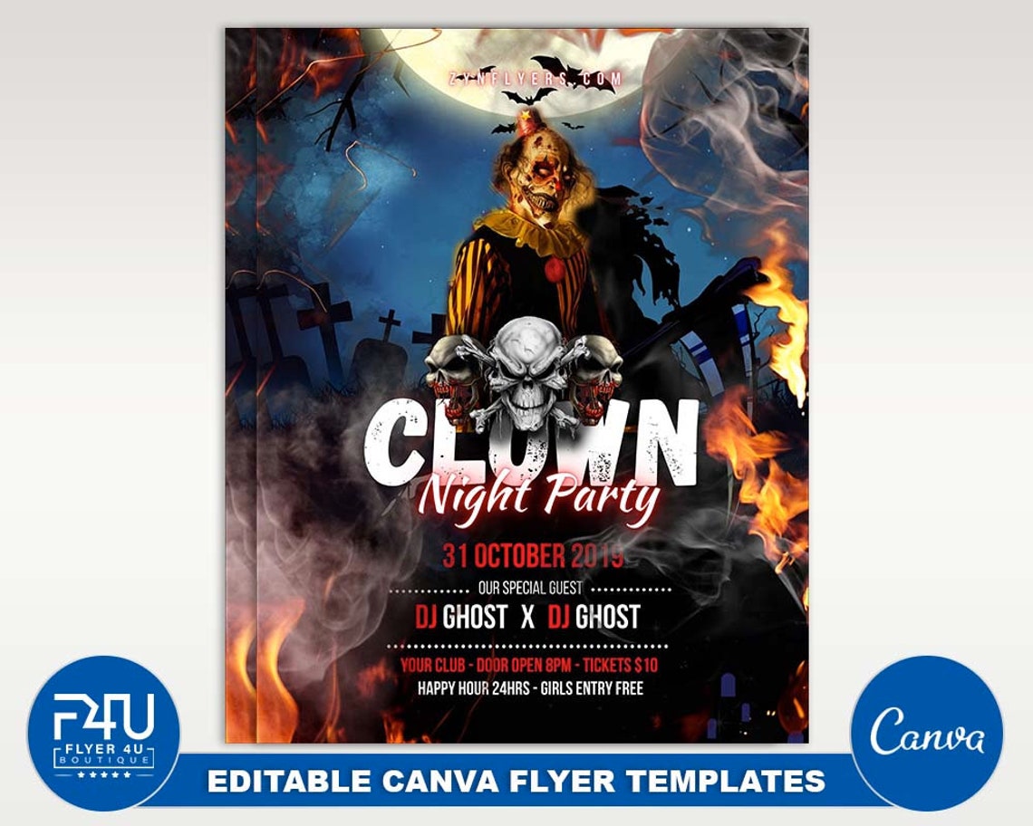 Clown Service Flyer DIY Canva Clown Service Flyer Template - Etsy