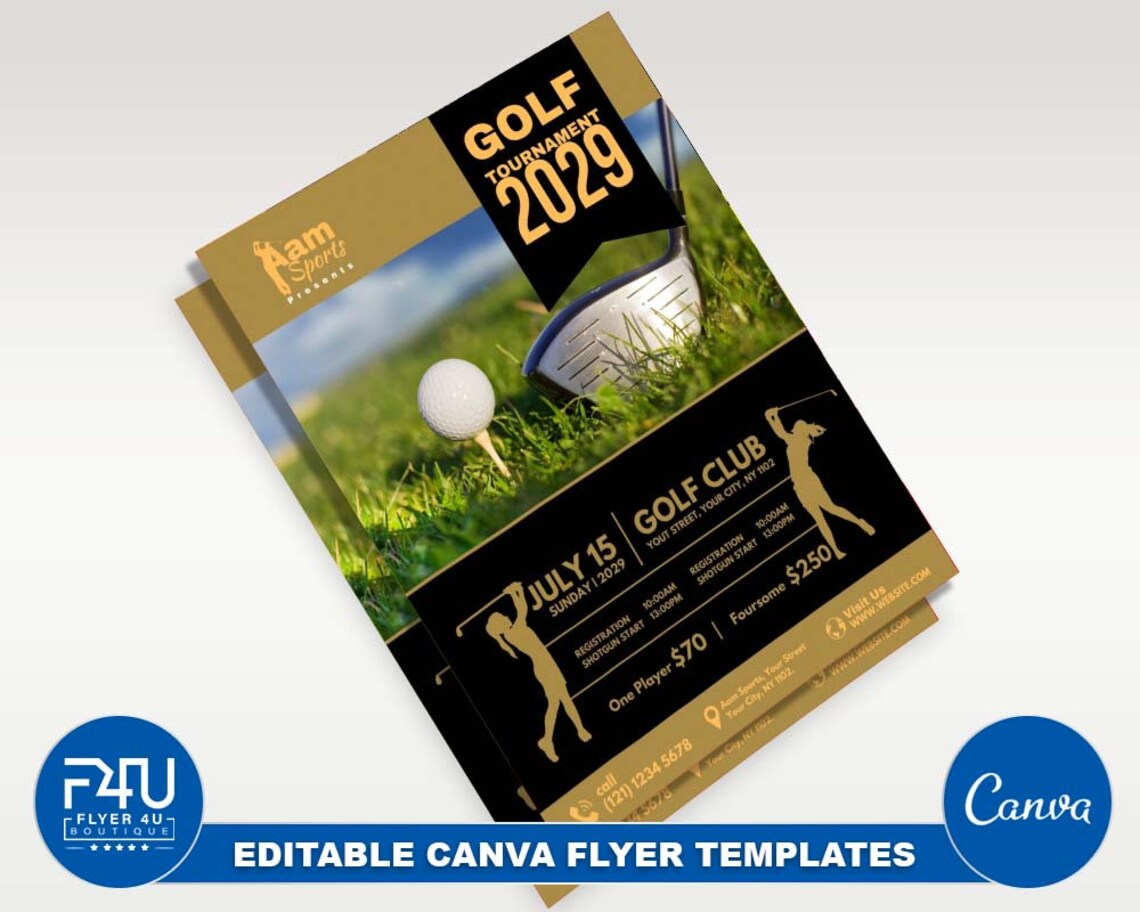 Miniature Golf Course Flyer DIY Canva Miniature Golf Course - Etsy