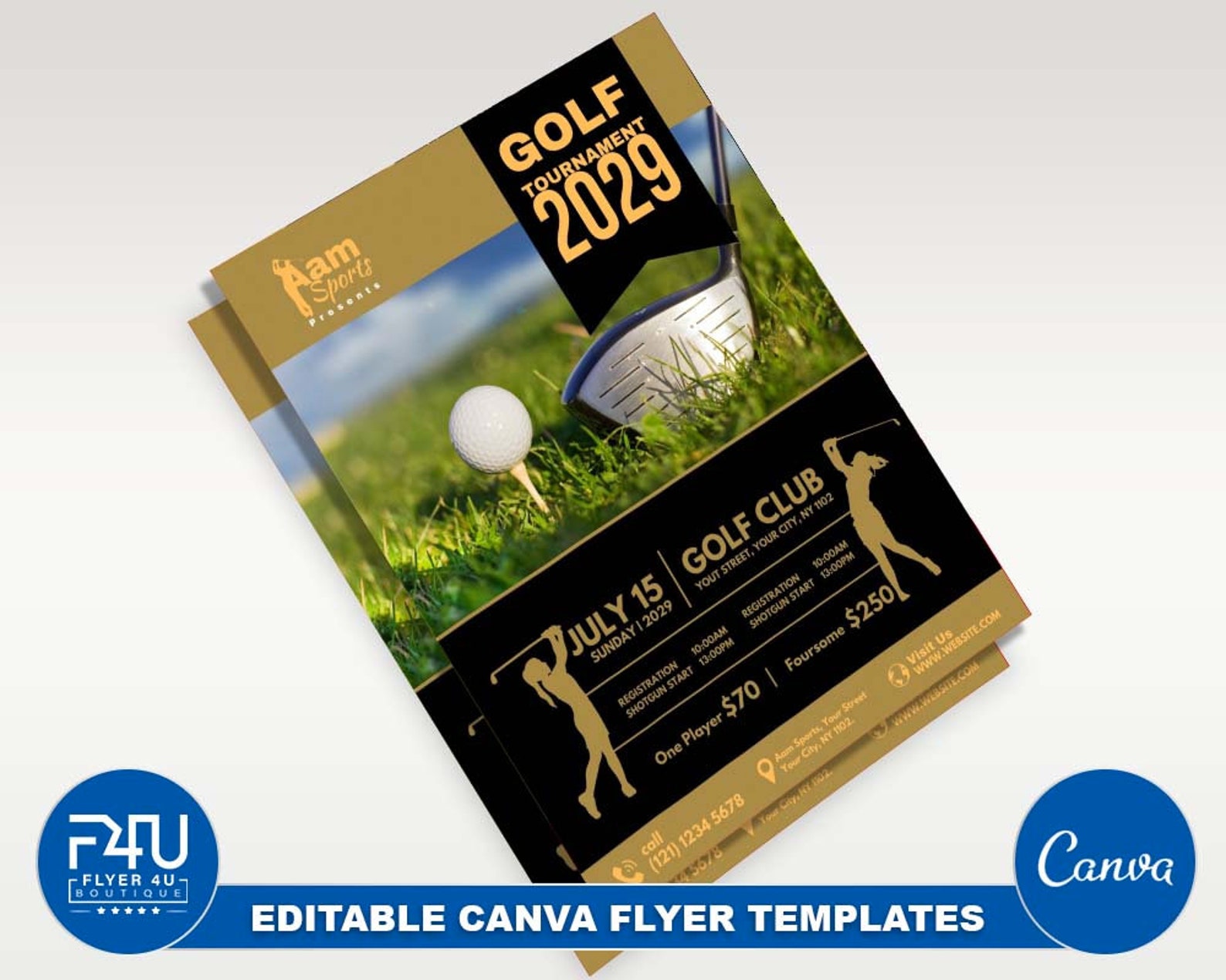 Miniature Golf Course Flyer DIY Canva Miniature Golf Course - Etsy