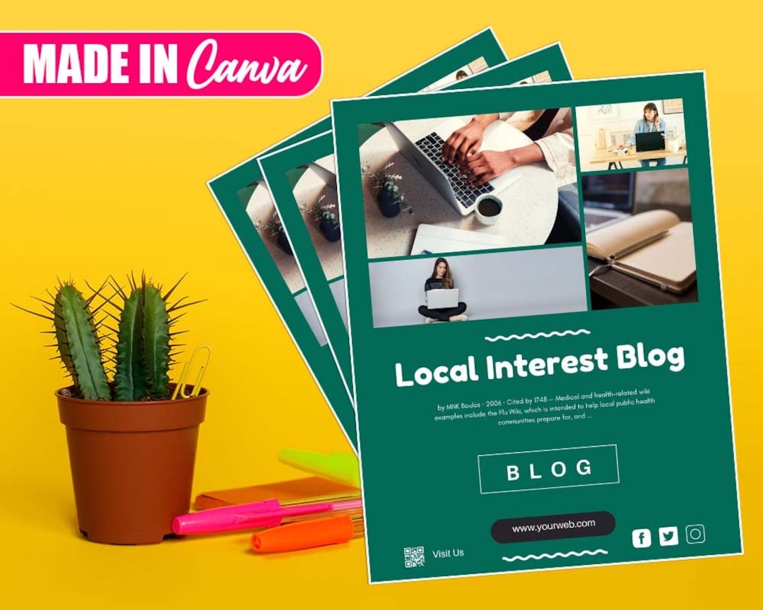 Local Interest Blog Flyer, DIY Canva Local Interest Blog Flyer Template ...