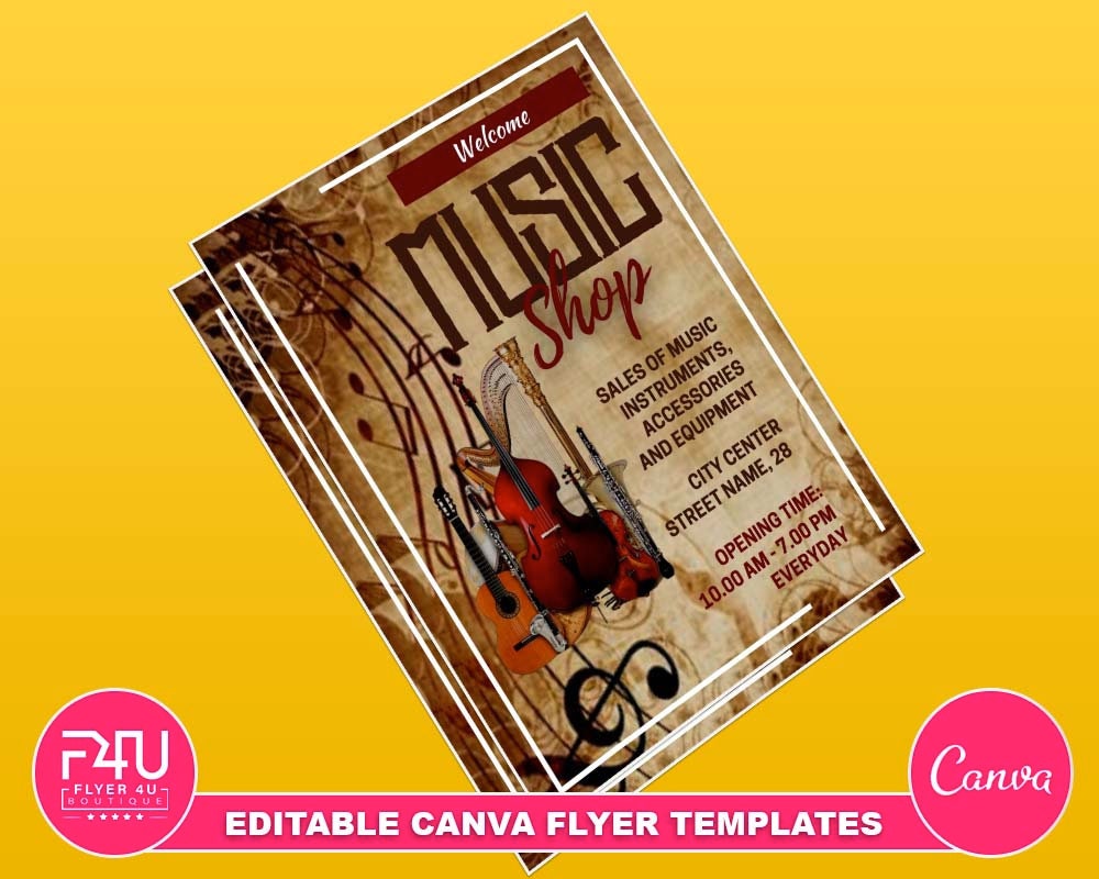 Sell Music Instrument Flyer DIY Canva Sell Music Instrument - Etsy