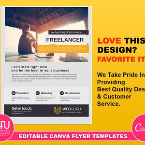 Freelance Writer Flyer, DIY Canva Freelance Writer Flyer Template 2022 ...