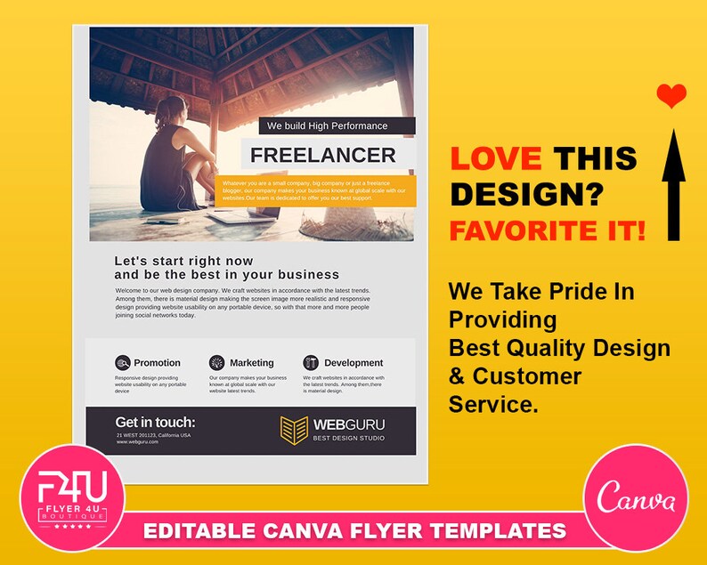 Freelance Writer Flyer, DIY Canva Freelance Writer Flyer Template 2022 ...