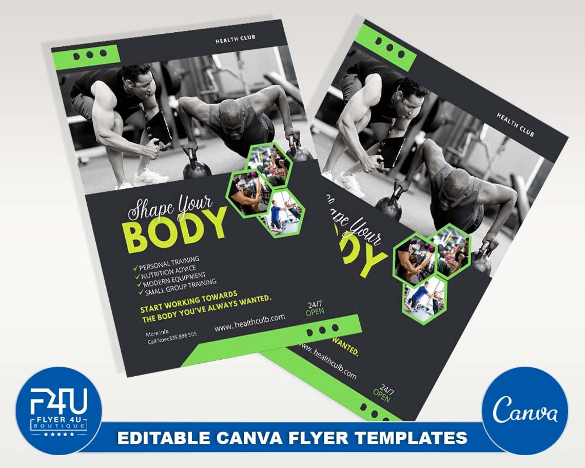 Personal Trainer Flyer DIY Canva Personal Trainer Flyer | Etsy