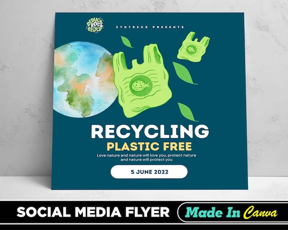 Recycling Flyer DIY Canva Recycling Flyer Template 2022 - Etsy