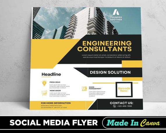 Engineering Consultants Flyer DIY Canva Engineering - Etsy