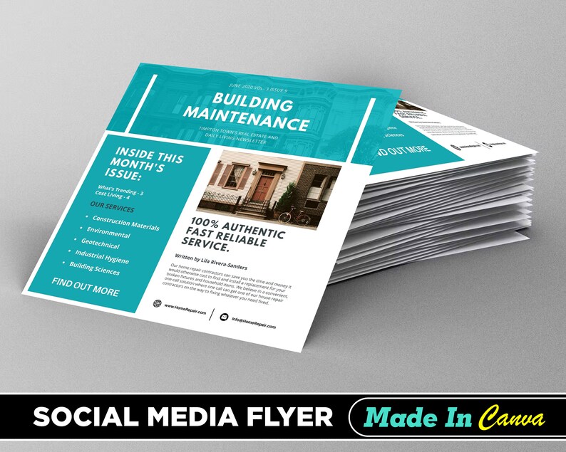 Building Maintenance Service Flyer, DIY Canva Building Maintenance ...