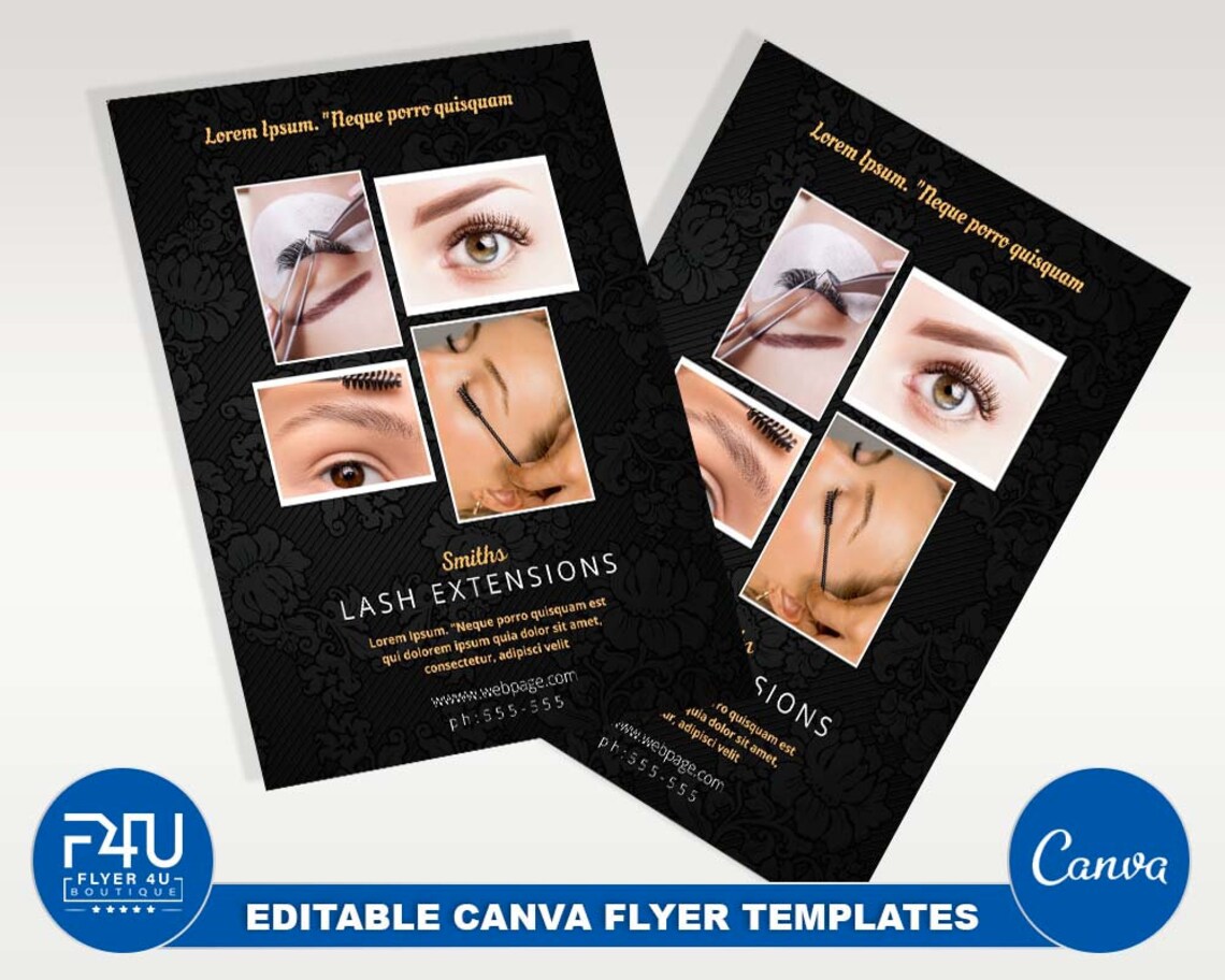 Lash Business Flyer DIY Canva Lash Business Flyer Template - Etsy