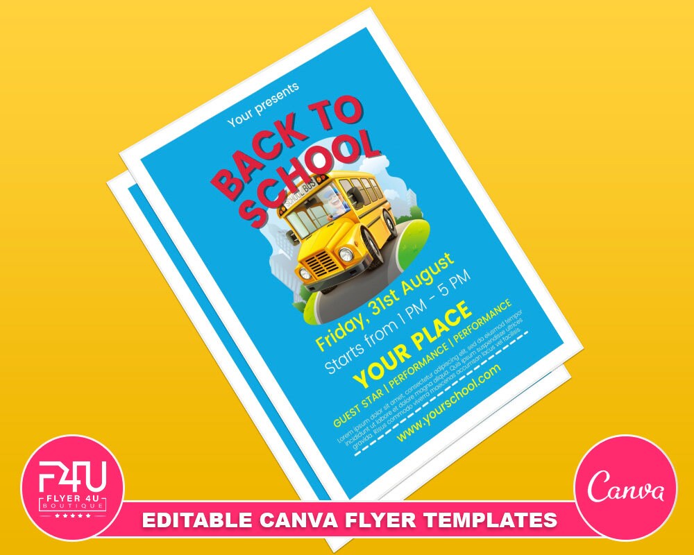 School Flyer DIY Canva School Flyer Template 2022 Editable - Etsy