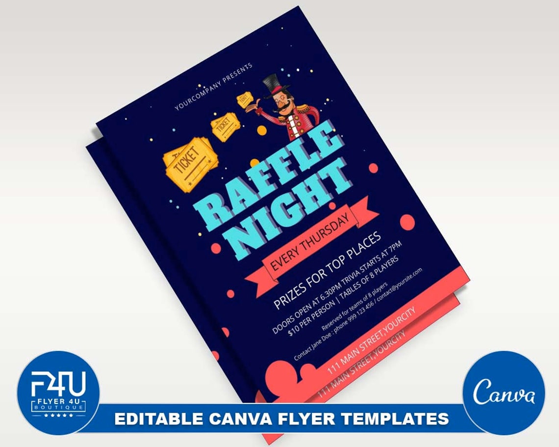 Raffle Flyer DIY Canva Raffle Flyer Template 2022 Editable - Etsy