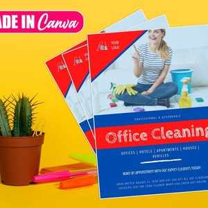 Office Cleaning Flyer, DIY Canva Office Cleaning Flyer Template 2022, Editable Canva US Letter ...