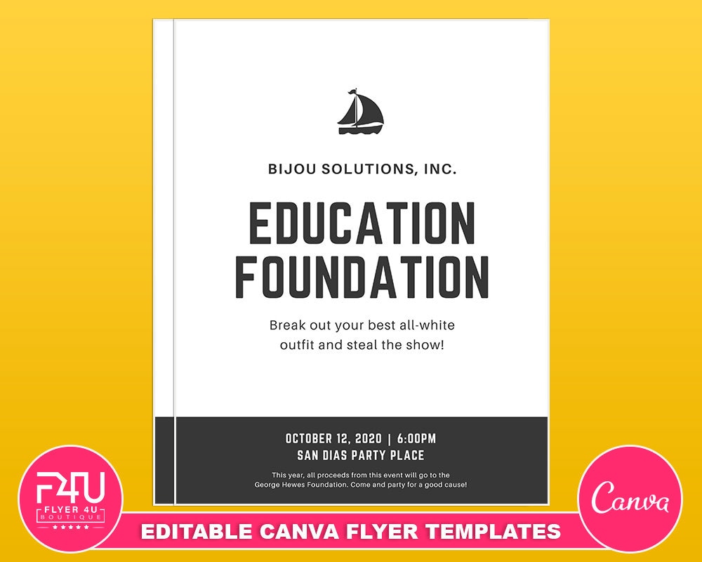 Education Foundation Flyer DIY Canva Education Foundation - Etsy