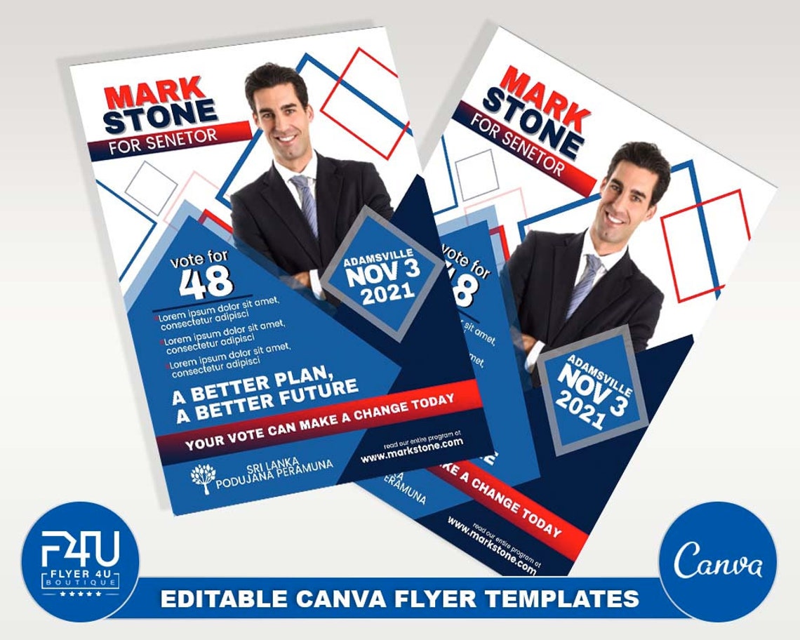 Election Campaing Flyer DIY Canva Election Campaing Flyer | Etsy