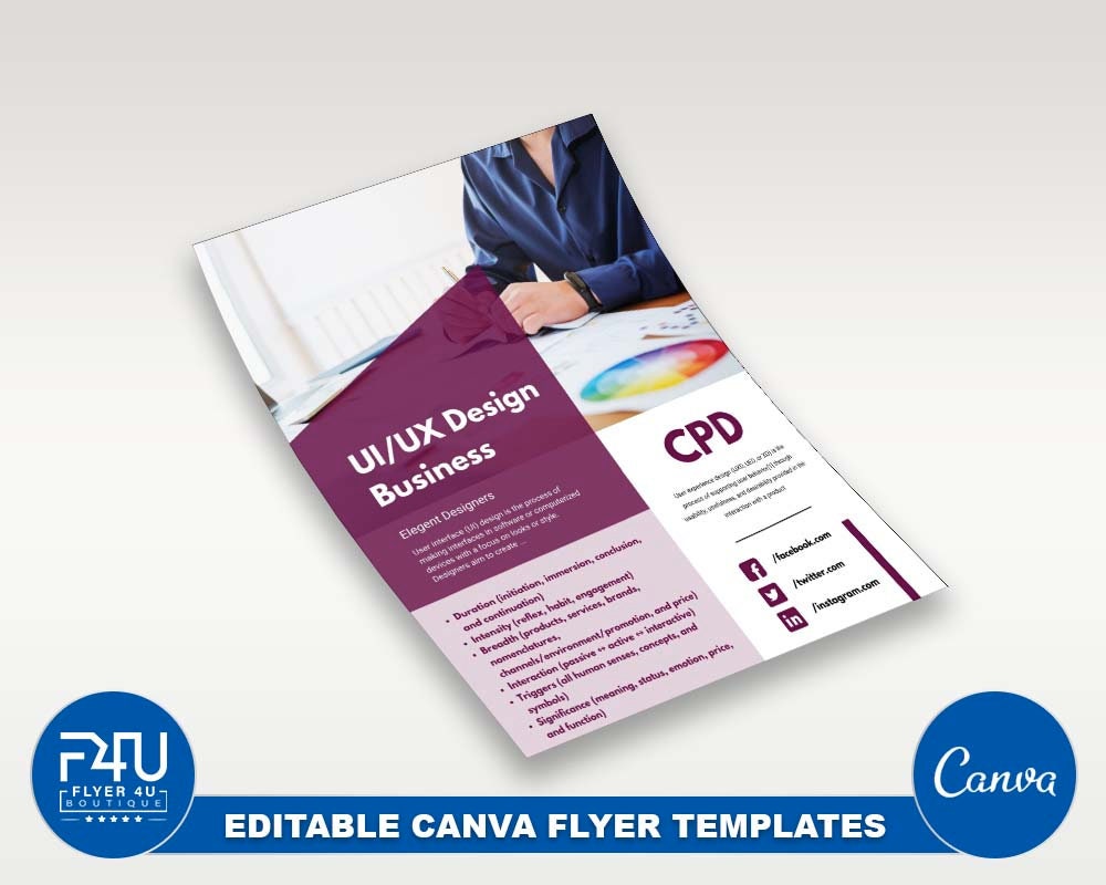 Ui Ux Design Business Flyer DIY Canva Ui Ux Design Business - Etsy