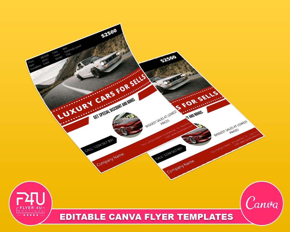 Car Automobile Flyer DIY Canva Template 2022 Editable Canva - Etsy