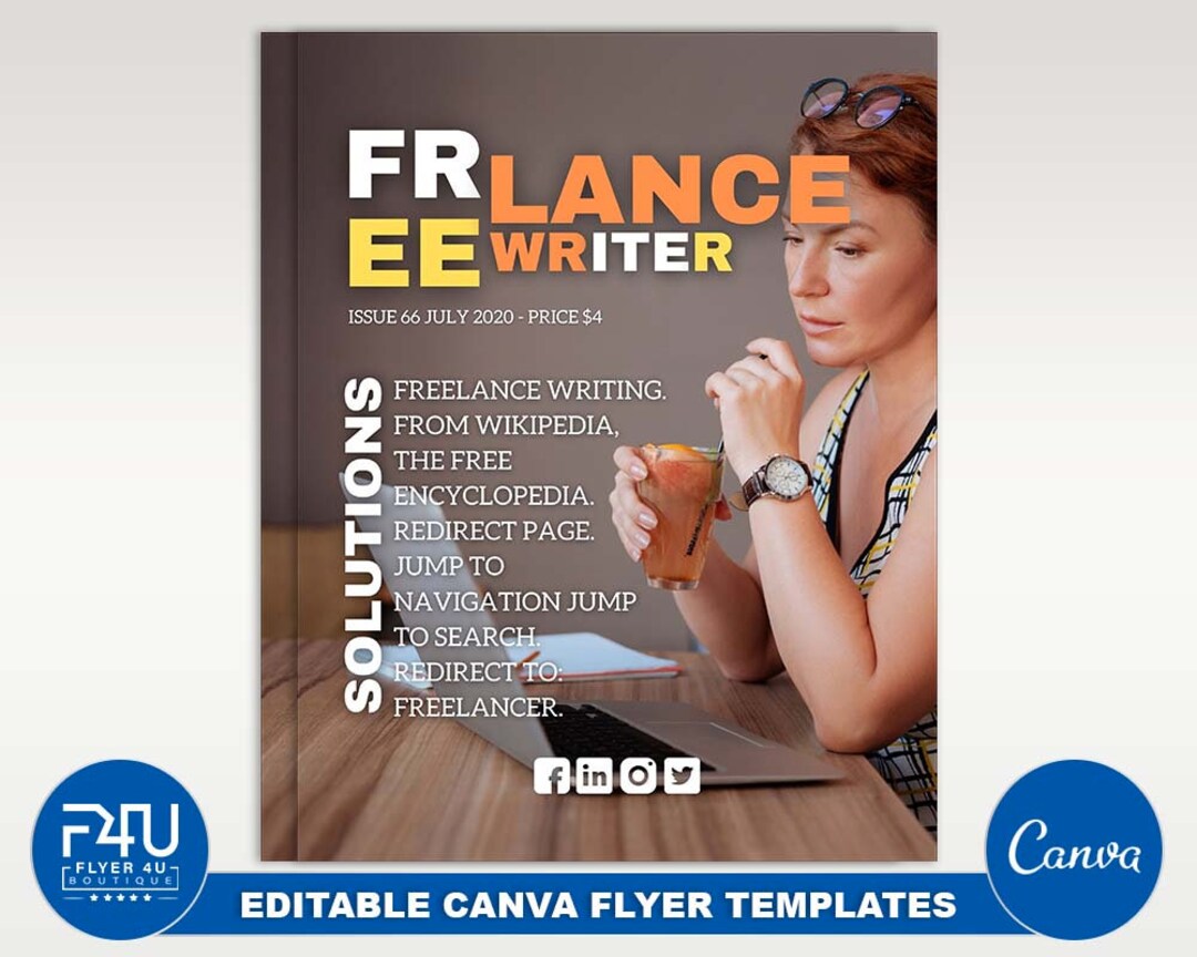 Freelance Writer Flyer, DIY Canva Freelance Writer Flyer Template 2022 ...