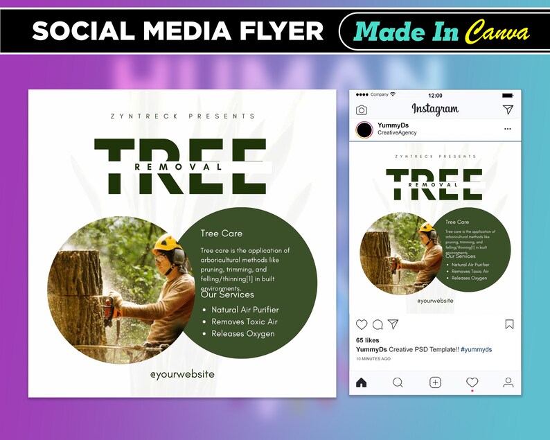Tree Removal Flyer, DIY Canva Tree Removal Flyer Template 2022 ...